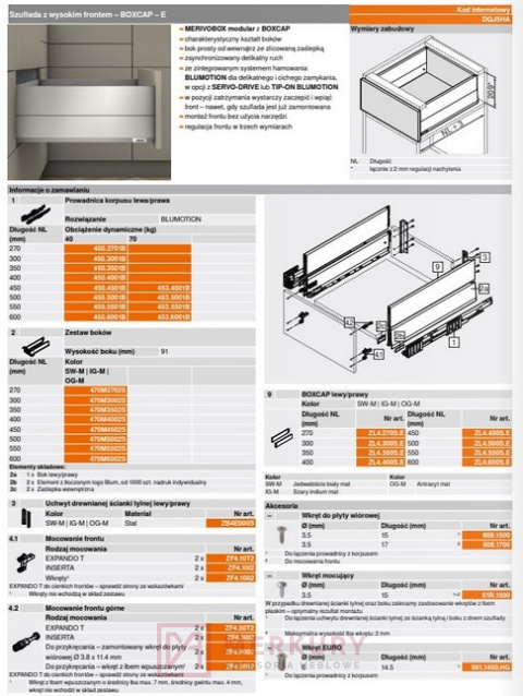 Szuflada MERIVOBOX 450mm E antracyt